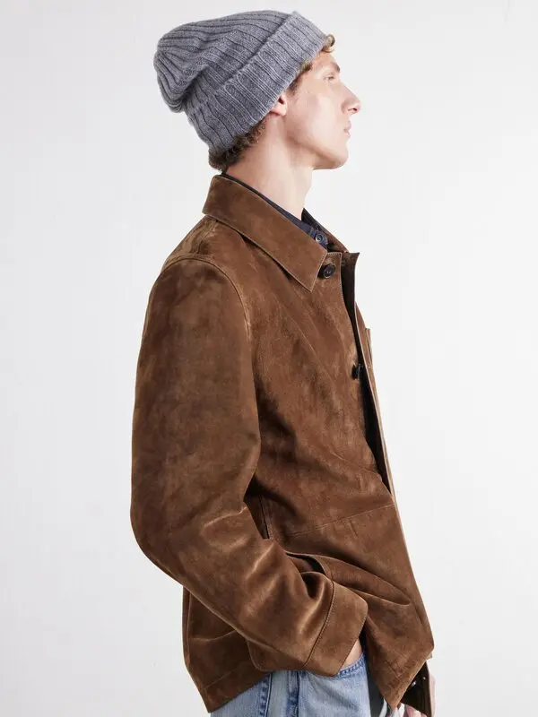 Thom Sweeney Ribbed Cashmere Beanie - Gray