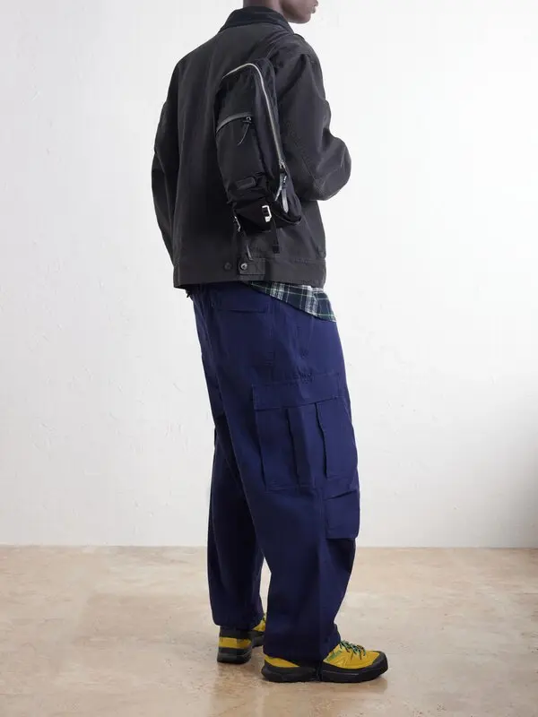 MASTER-PIECE CO Lightning Leather-trimmed Shell Sling Backpack