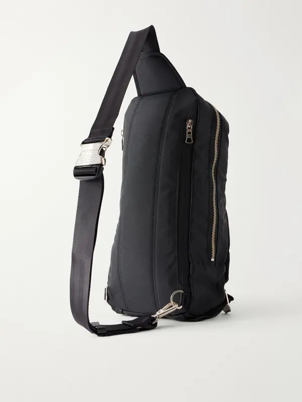 MASTER-PIECE CO Lightning Leather-trimmed Shell Sling Backpack