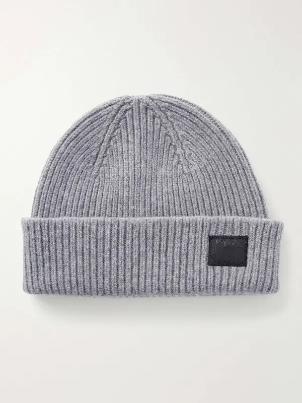 Paul Smith Logo-appliquéd Ribbed Cashmere And Merino Wool-blend Beanie
