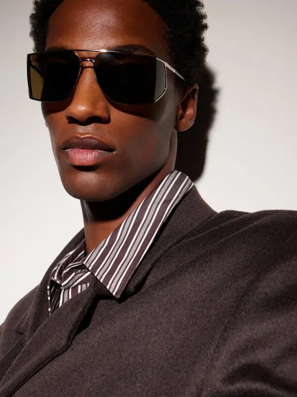 Saint Laurent Sl 750 Aviator-style -tone Sunglasses - Silver