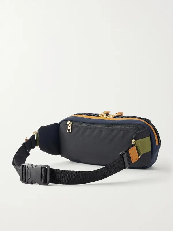 MASTER-PIECE CO Link Leather-trimmed Nylon-twill Belt Bag