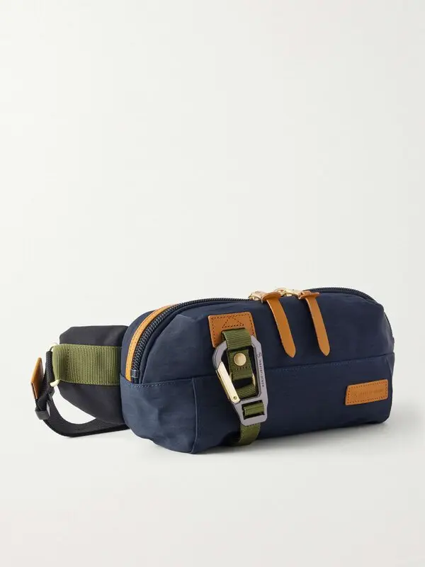 MASTER-PIECE CO Link Leather-trimmed Nylon-twill Belt Bag