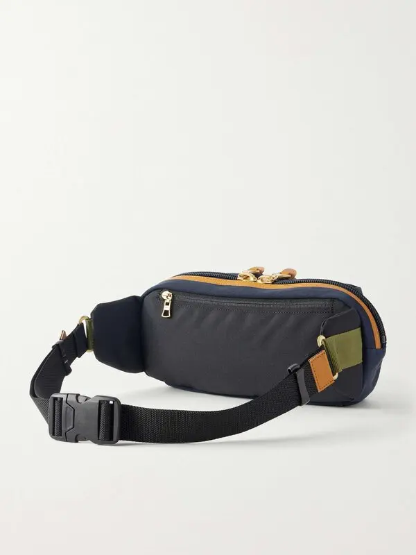 MASTER-PIECE CO Link Leather-trimmed Nylon-twill Belt Bag