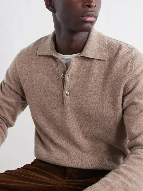 William Lockie Wool Polo Sweater - Neutrals