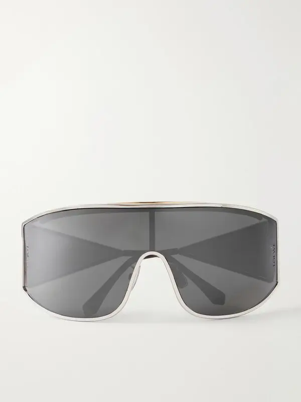 Loewe Speed Shield Aviator-style And Gold-tone Sunglasses