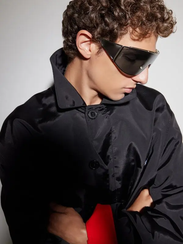 Loewe Speed Shield Aviator-style And Gold-tone Sunglasses