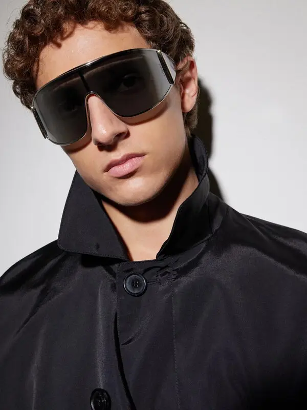 Loewe Speed Shield Aviator-style And Gold-tone Sunglasses