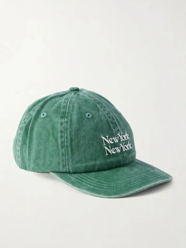 CORRIDOR New York Embroidered Cotton Cap - Green