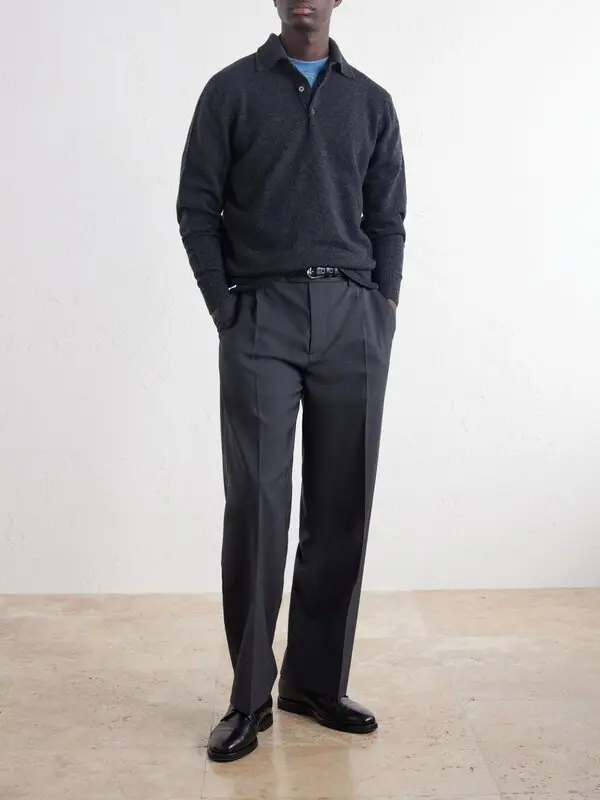 William Lockie Wool Polo Sweater - Gray