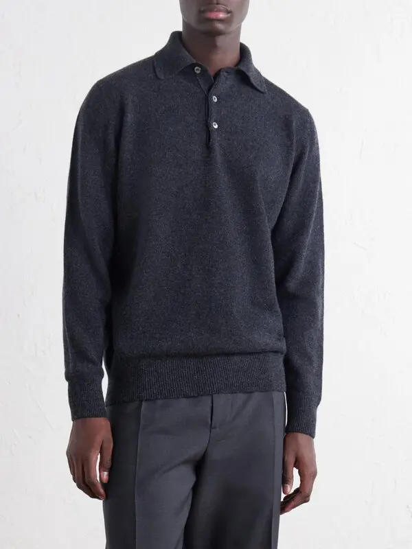 William Lockie Wool Polo Sweater - Gray