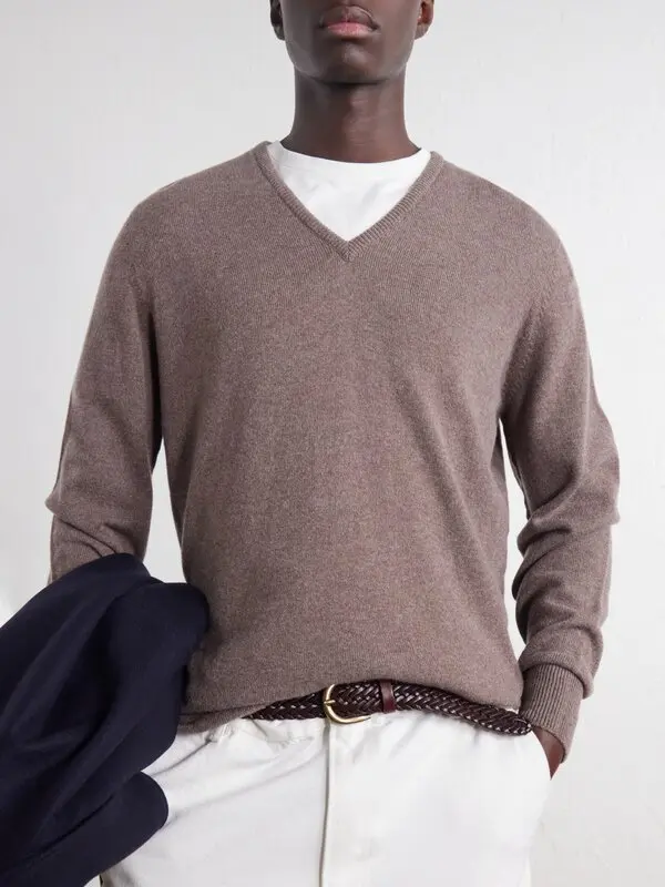 William Lockie V-neck Wool Sweater