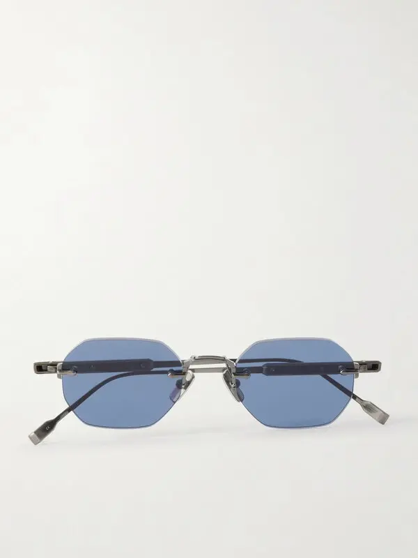 SATO Terebellum Ii Titanium Round-frame Sunglasses - Silver