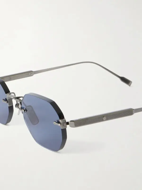 SATO Terebellum Ii Titanium Round-frame Sunglasses - Silver