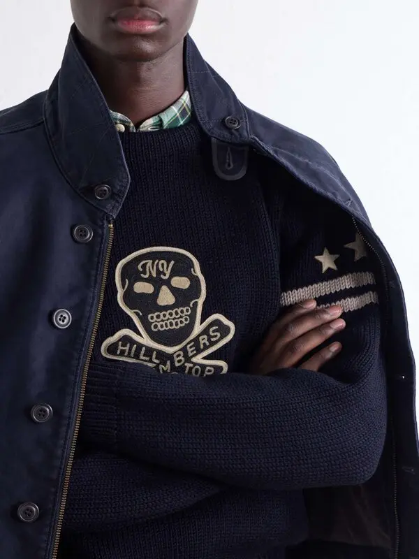 Ralph Lauren Appliquéd Wool Sweater - Navy