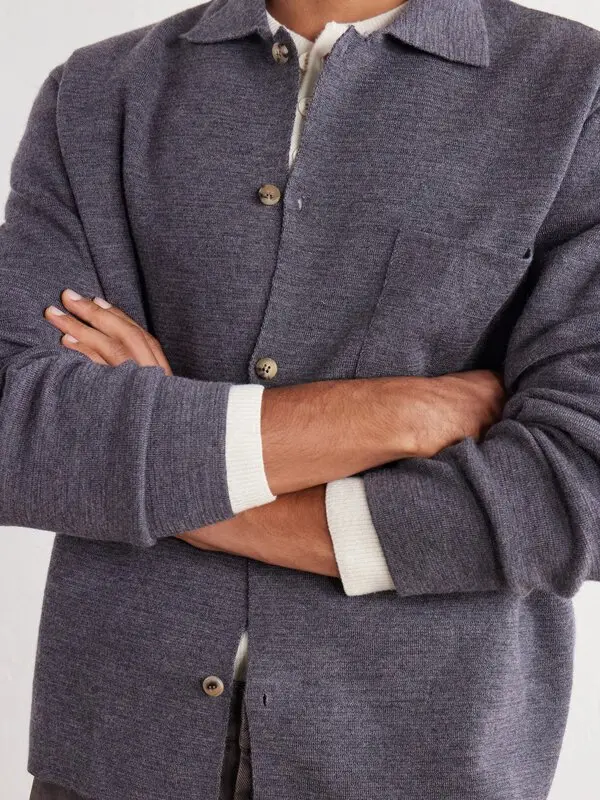 De Bonne Facture Milano Stitch Merino Wool Cardigan