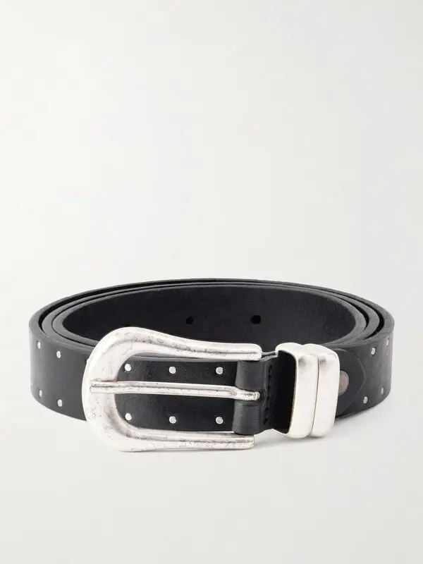 SECOND / LAYER The Doc 2cm Studded Leather Belt - Black