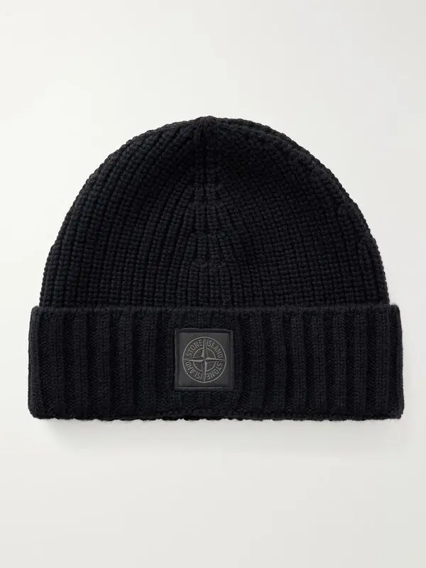 Stone Island Ghost Ribbed Cashmere Beanie