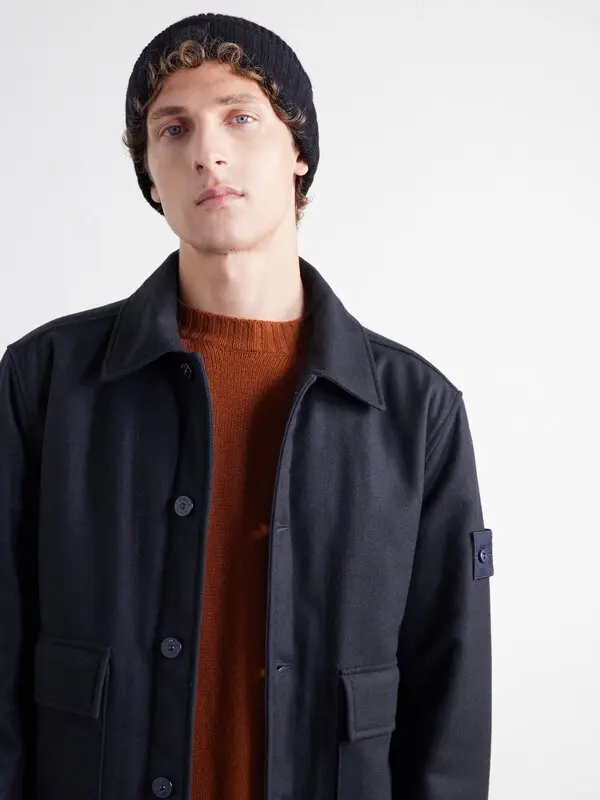 Stone Island Ghost Ribbed Cashmere Beanie