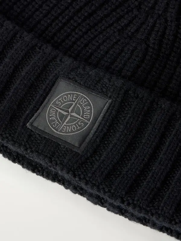 Stone Island Ghost Ribbed Cashmere Beanie