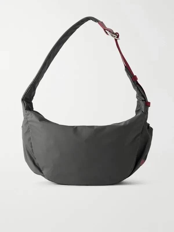 MASTER-PIECE CO Ark Leather-trimmed Shell Shoulder Bag - Gray