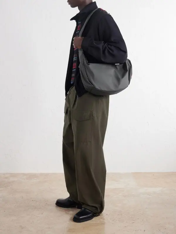 MASTER-PIECE CO Ark Leather-trimmed Shell Shoulder Bag - Gray