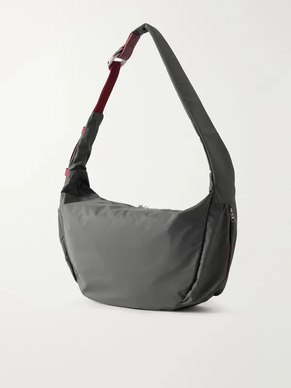 MASTER-PIECE CO Ark Leather-trimmed Shell Shoulder Bag - Gray