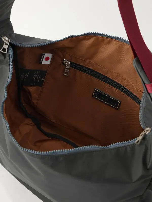 MASTER-PIECE CO Ark Leather-trimmed Shell Shoulder Bag - Gray