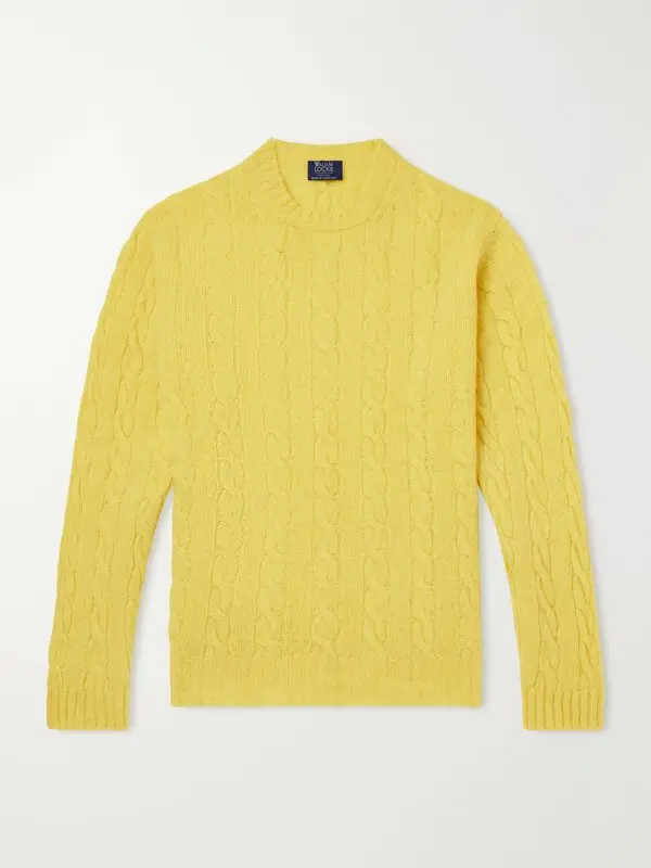 William Lockie Cable-knit Wool Sweater - Yellow