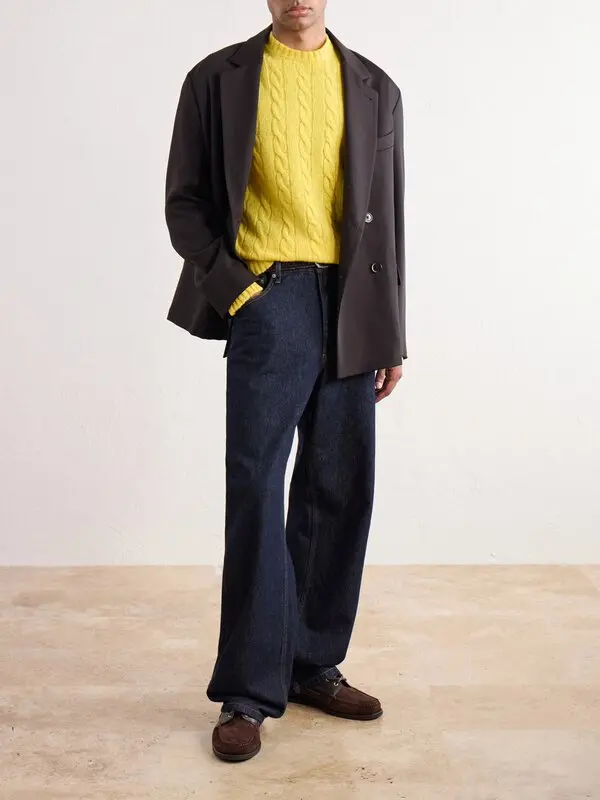 William Lockie Cable-knit Wool Sweater - Yellow