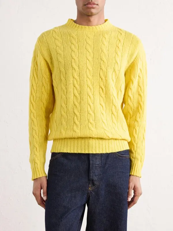 William Lockie Cable-knit Wool Sweater - Yellow