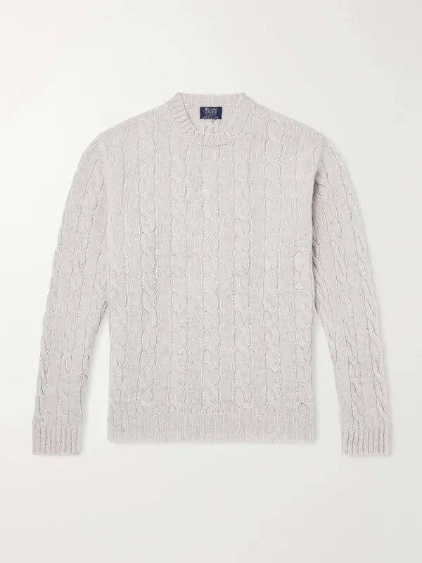 William Lockie Cable-knit Wool Sweater - Ecru