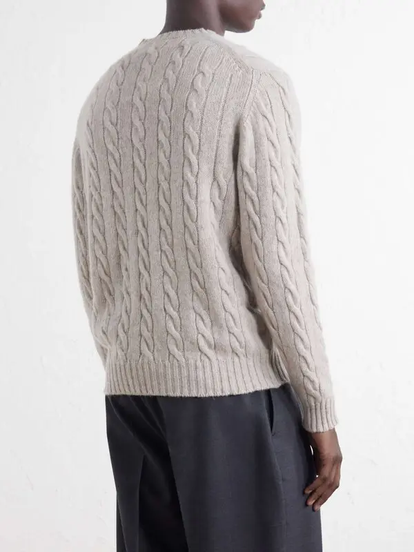 William Lockie Cable-knit Wool Sweater - Ecru