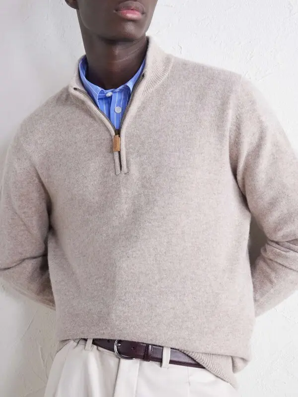 William Lockie Wool Half-zip Sweater