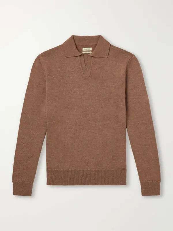 De Bonne Facture Merino Wool Polo Sweater