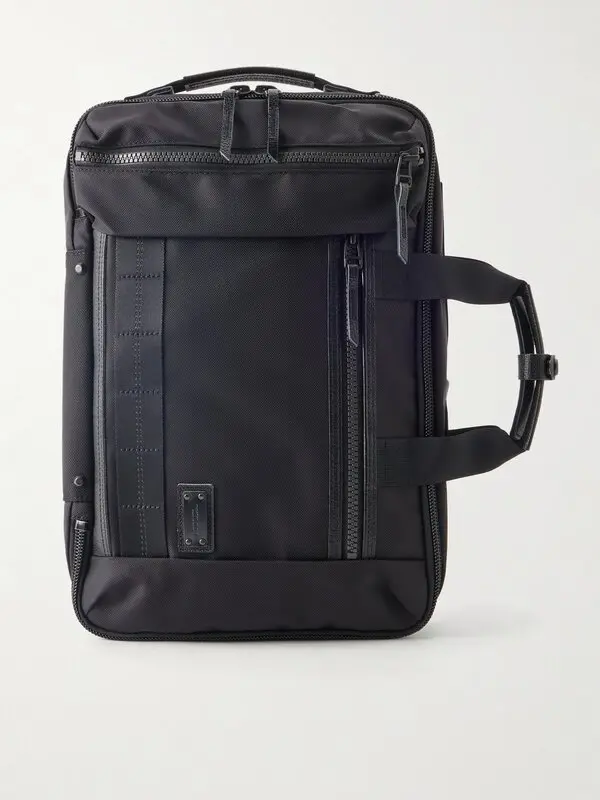 MASTER-PIECE CO Rise Leather And Canvas-trimmed Cordura® Mastertex Backpack - Black