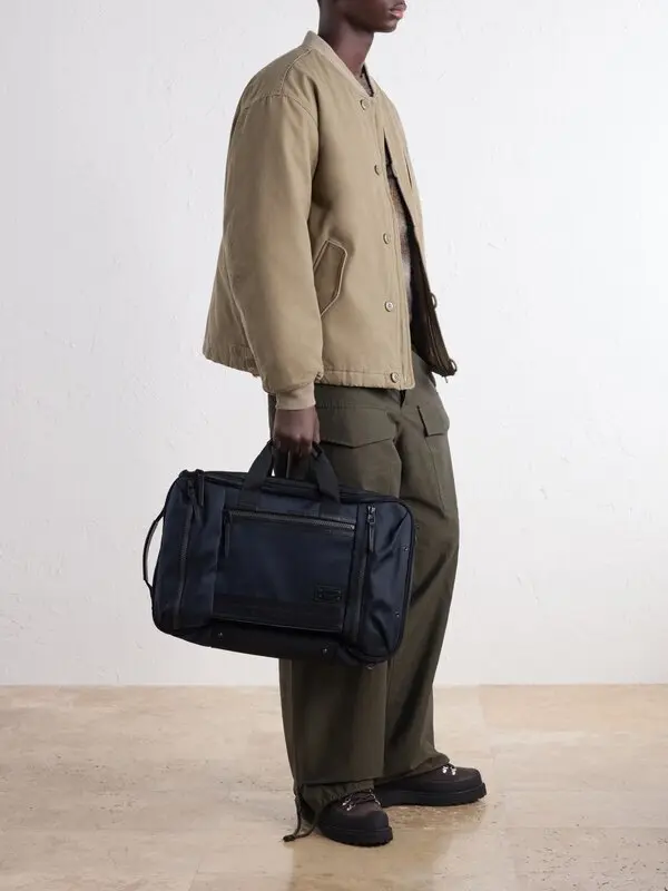 MASTER-PIECE CO Rise Leather And Canvas-trimmed Cordura® Mastertex Backpack - Black