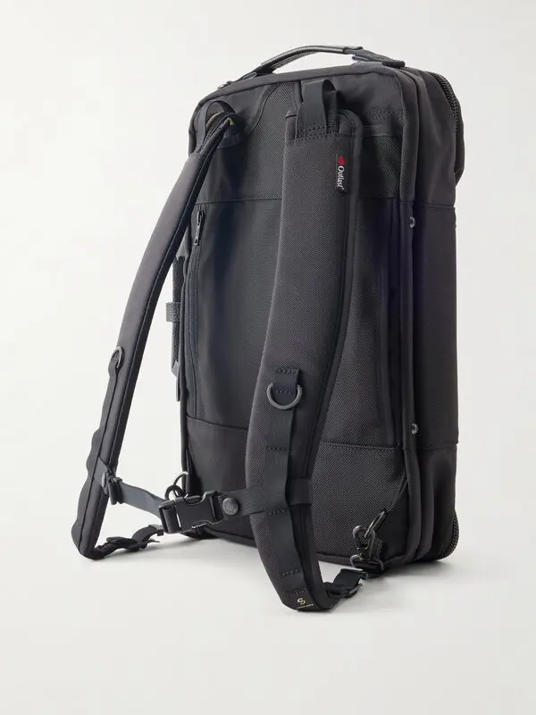 MASTER-PIECE CO Rise Leather And Canvas-trimmed Cordura® Mastertex Backpack - Black
