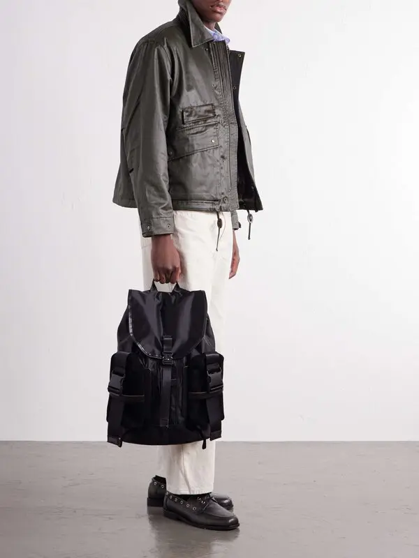 MASTER-PIECE CO Leather And Suede-trimmed Cordura® Mastertex Backpack
