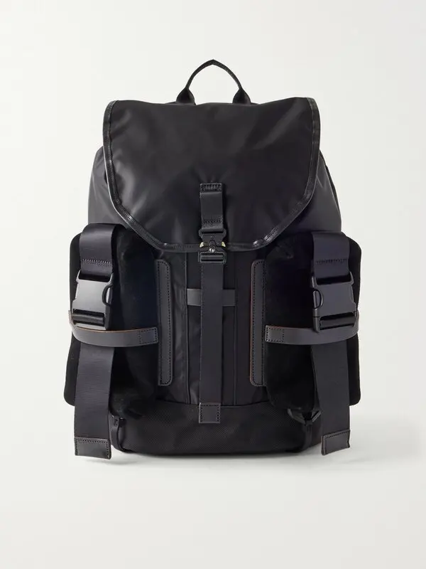 MASTER-PIECE CO Leather And Suede-trimmed Cordura® Backpack - Black
