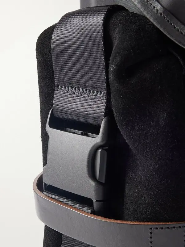 MASTER-PIECE CO Leather And Suede-trimmed Cordura® Backpack