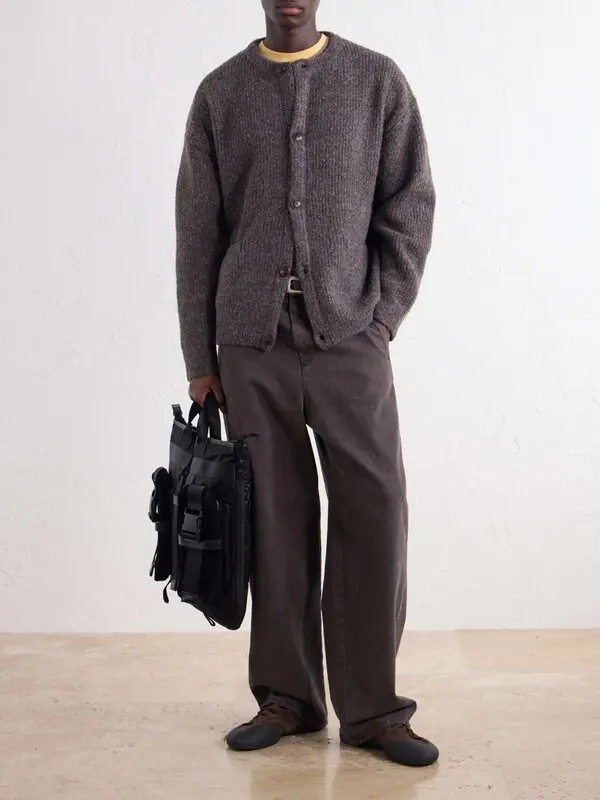 MASTER-PIECE CO Helmet Suede And Leather-trimmed Shell Messenger Bag