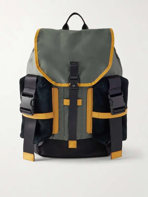 MASTER-PIECE CO Leather And Suede-trimmed Cordura® Mastertex Backpack
