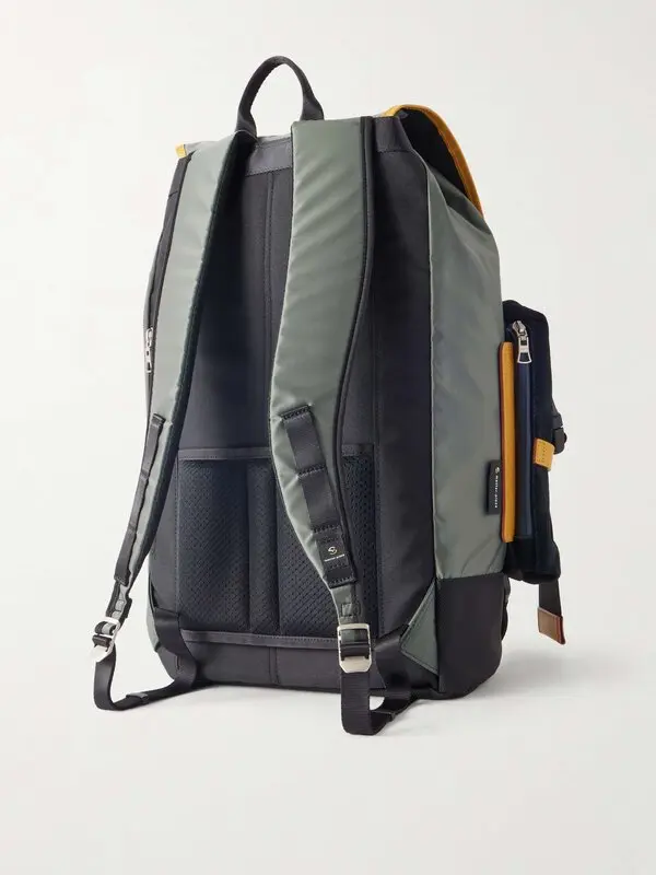MASTER-PIECE CO Leather And Suede-trimmed Cordura® Mastertex Backpack