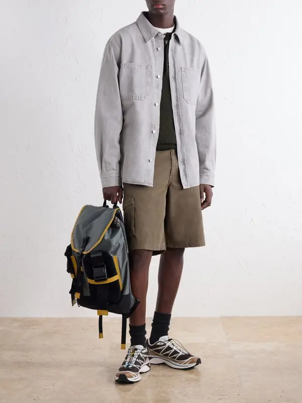 MASTER-PIECE CO Leather And Suede-trimmed Cordura® Backpack