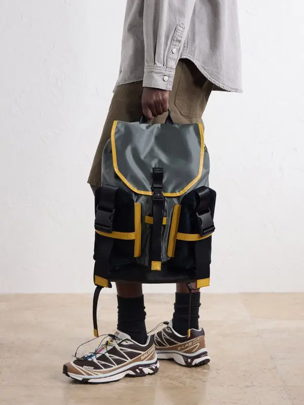MASTER-PIECE CO Leather And Suede-trimmed Cordura® Backpack