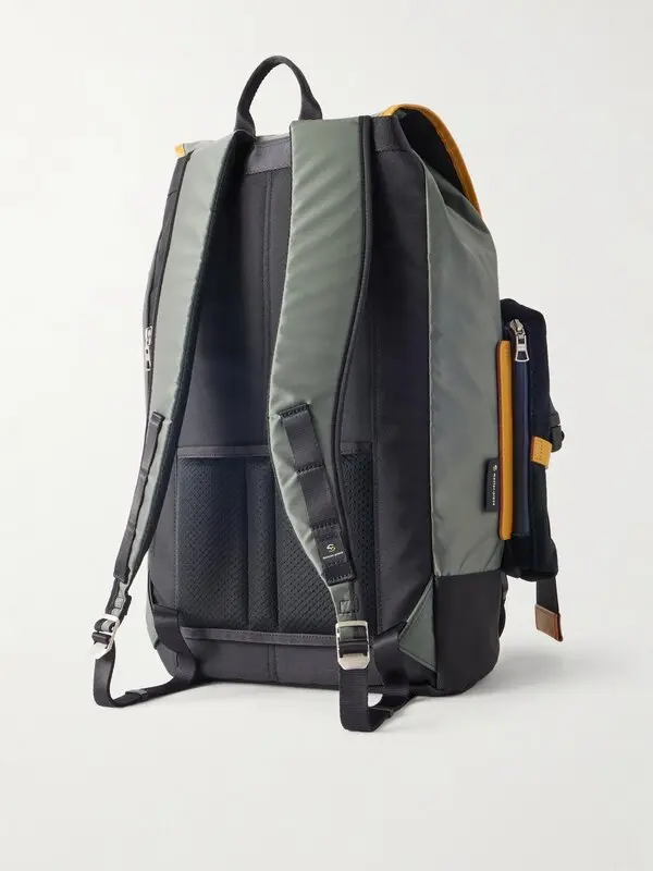 MASTER-PIECE CO Leather And Suede-trimmed Cordura® Backpack