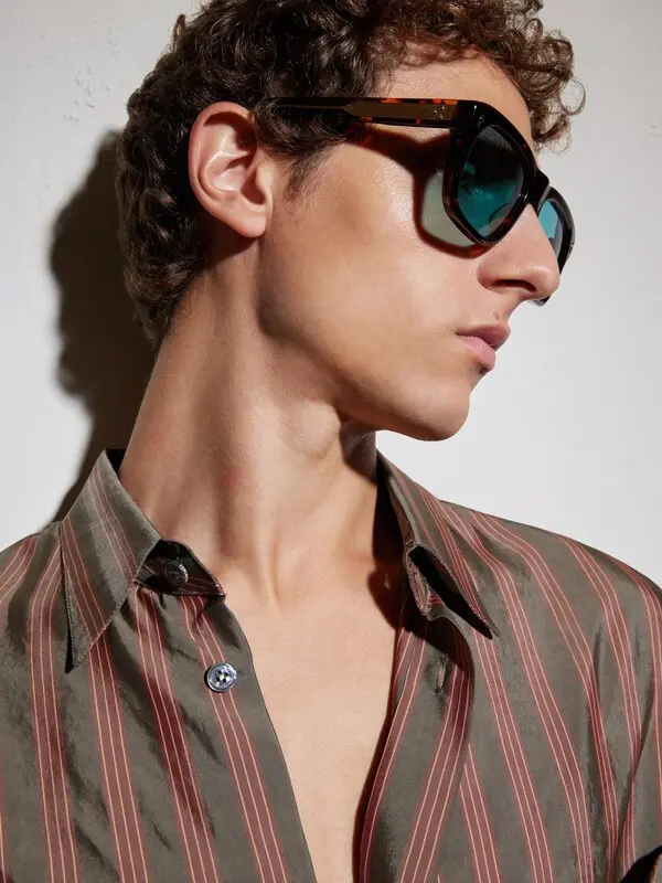 JACQUES MARIE MAGE Yves Rectangle-style Acetate Sunglasses - Tortoiseshell