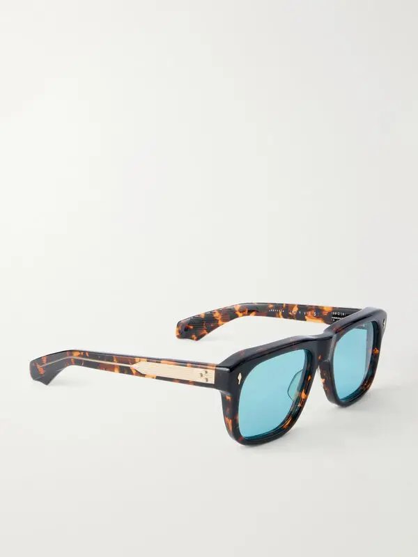 JACQUES MARIE MAGE Yves Rectangle-style Acetate Sunglasses - Tortoiseshell