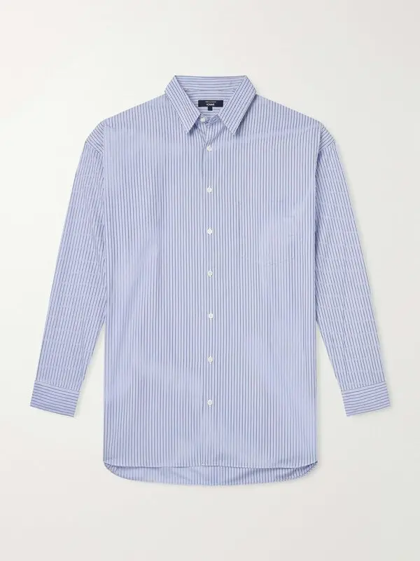 Comme Des Garçons Striped Cotton-poplin Shirt